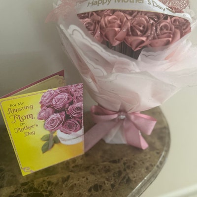 Ramo Buchon, Bling Eternal Rose Bouquet, Ribbon Rose Bouquet, Handmade Fake Flower Bouquet ...