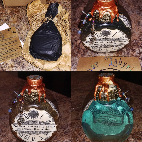 Color Changing Time Travel Potion Bottle: Steampunk Fantasy Decor - Etsy