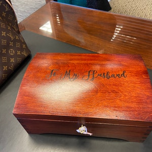 Wooden Box With Key Lock,with Your Text,gift Ideas,natural Wood ...