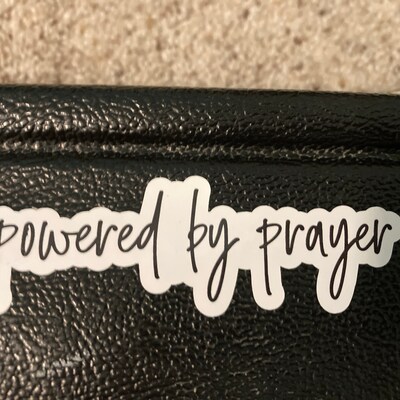 Powered by Prayer Sticker, Faith Decal, Pray Christian Laptop Decal ...