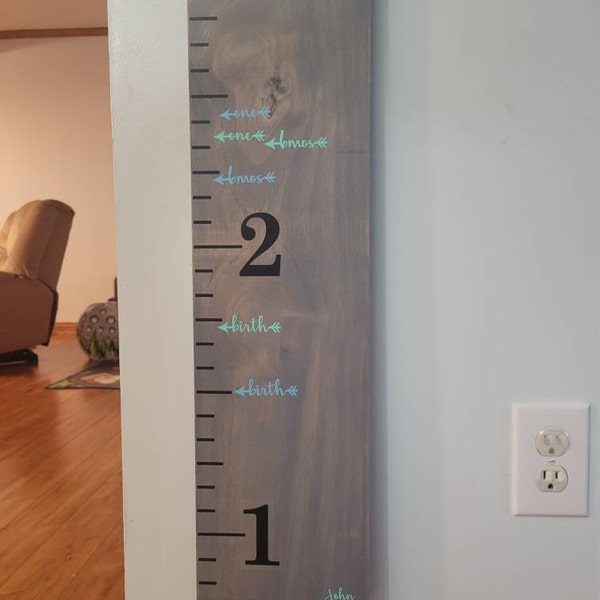 Height Marker for Growth Chart Ruler Vinyl Decal Arrow in Script ...