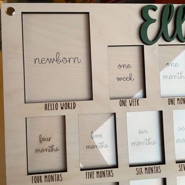 My First Year, Baby Monthly Photo Picture Frame, Newborn Picture Frame ...