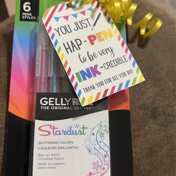 Ink-credible Pen Thank You Gift Tags - Printable PDF (instant Download ...