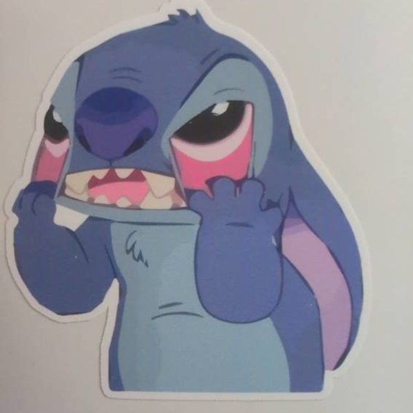 Stitch 'pulling Eyes' Sticker - Lilo and Stitch - Waterproof - Etsy