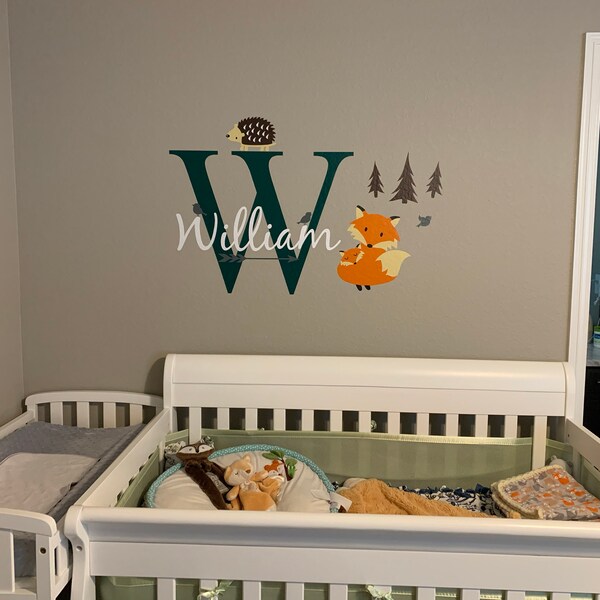 Personalized Wall Decal Names Wall Decals Fox Name Decal-wall Decals ...