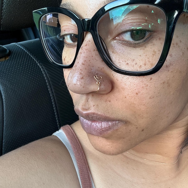 Nose Cuff Infinity Heart Pierceless Nose Ring Piercing Alternative ...