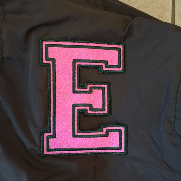 Custom Made Varsity Glitter Letter Letterman Iron on Patch for Jacket ...