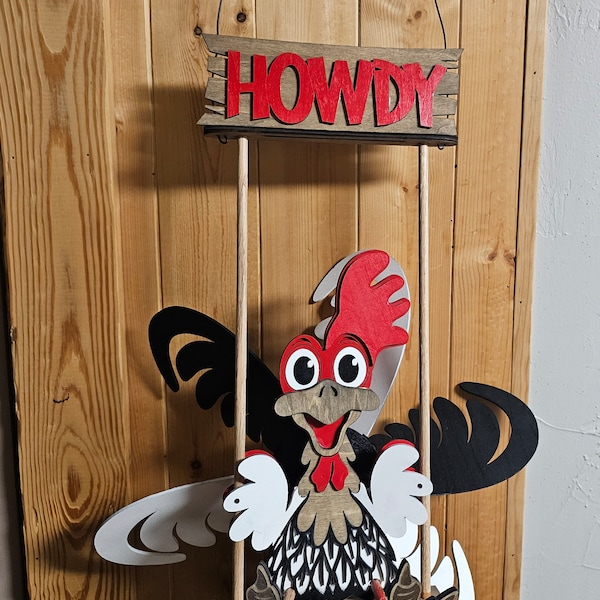 Swinging Bantam Rooster Wind Spinner SVG Design (digital Download) - Etsy