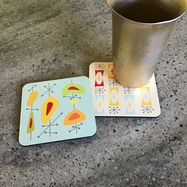 Mid Century Modern Retro Funky 1950's Style Drink Coaster Set of 4 ...
