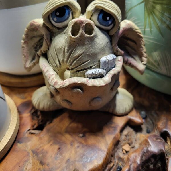 Alien Plant Buddy, Ceramic Alien, Garden Art, Plant Stake, Mini Green ...