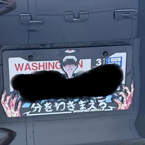 Anime License Plate Frame Car JDM Curse - Etsy