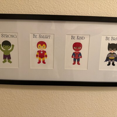 8 Superhero Wall Art, Superheroes Poster, Set of Nursery Prints, Boys ...