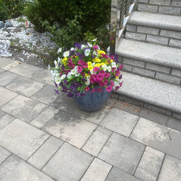 Artificial Faux Hanging Flower Plant Basket for Fall Summer Outdoor ...