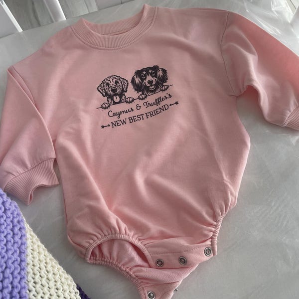New Best Friend Romper Sweatshirt, Custom Name Baby Bodysuit, Baby ...