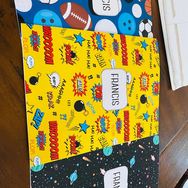 School Pocket Folder, Back to School, Personalized, School Supplies ...