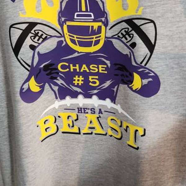 Watch Out He's a Beast Svg | Football Player Svg | Football Name ...