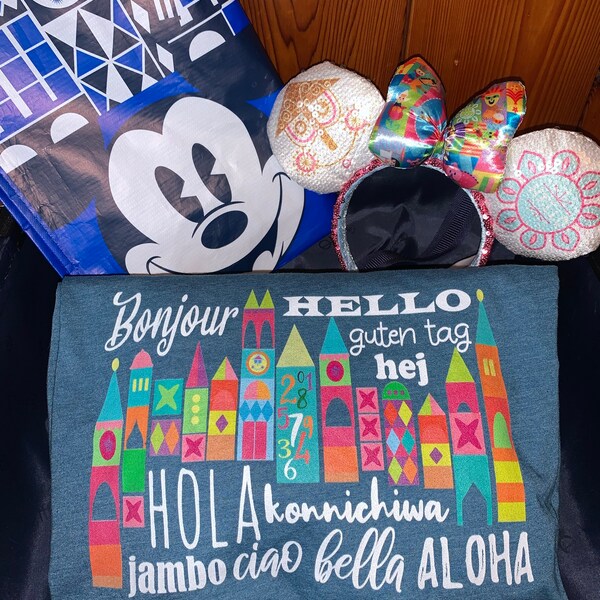 Small World Hello T-shirt Disney Small World Many Languages T-shirt - Etsy