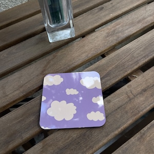Cute Coasters Set of 4 Wavy Coasters Funky Decor Cork Coaster Colourful ...