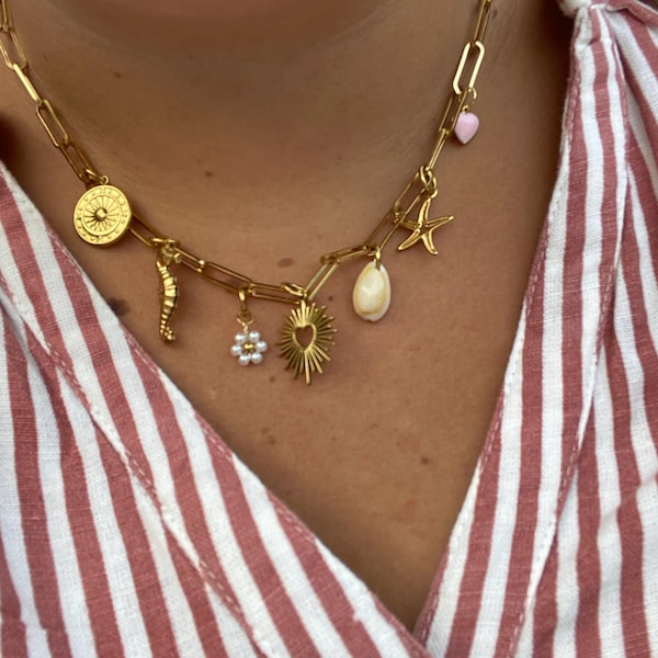 Collier à Breloques Personnalisé • Breloques au choix • Cadeau Femme ...