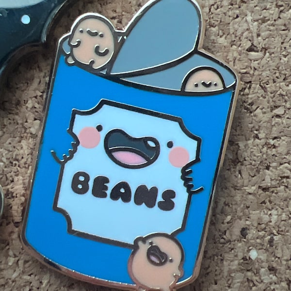 Baked Beans Enamel Pin | Kawaii Cute Beans Pin | Rose Gold Baked Beans ...