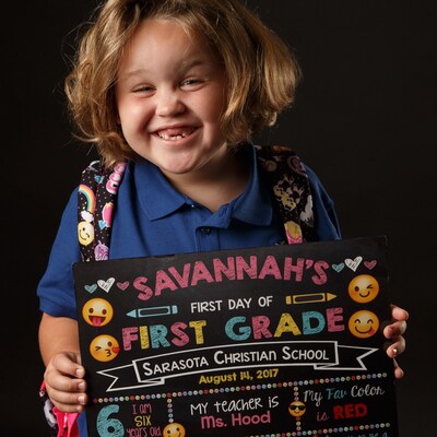 Printable Emoji First Day of School Sign First Day of Preschool ...