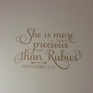 She is More Precious Decal Than Rubies Wall Decal Vinyl Decor - Etsy