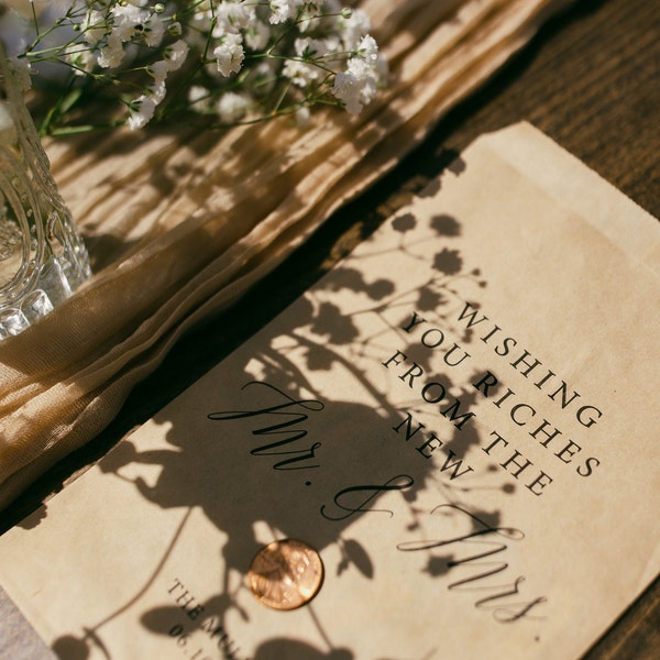 Wishing You Riches From the New Mr and Mrs Favor Bags Scratch Ticket ...