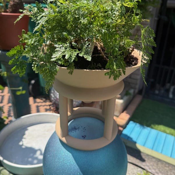 The FUNNEL Planter With Stand and Water Catch for Indoor House Plants ...