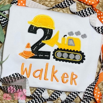 Construction Birthday Numbers. 4x4 5x7 Digital Applique Embroidery ...