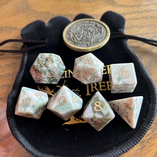 Moonstone (grey Labradorite) Stone Dice Set - Etsy