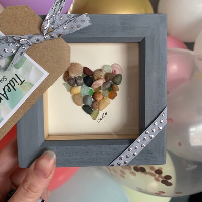 Hand Painted Slate Heart With Floral Design - Etsy