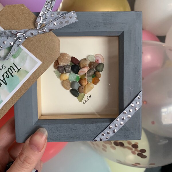 Hand Painted Slate Heart With Floral Design - Etsy