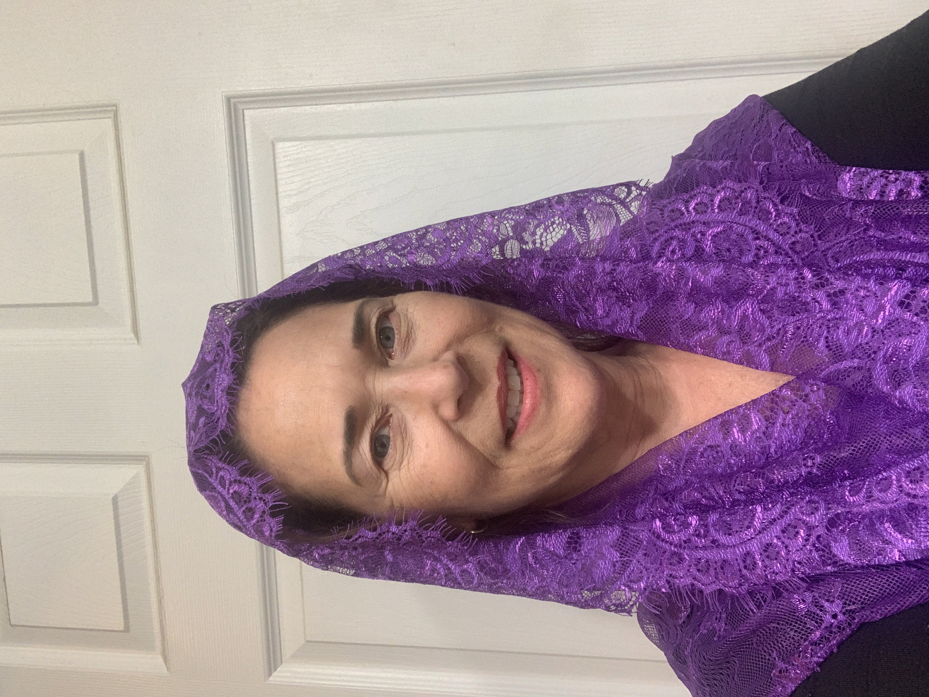 Evintage Veils: Lent/Advent Purple Spanish Style Lace Infinity Veil ...