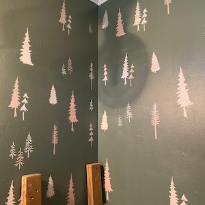 Fir Tree Forest Pattern Wall Stencil Large Wall Stencils, Tree Stencil ...