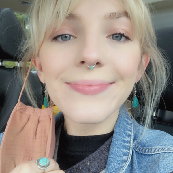 Turquoise Septum Ring, Sterling Silver Septum Ring, Turquoise Nose Ring ...