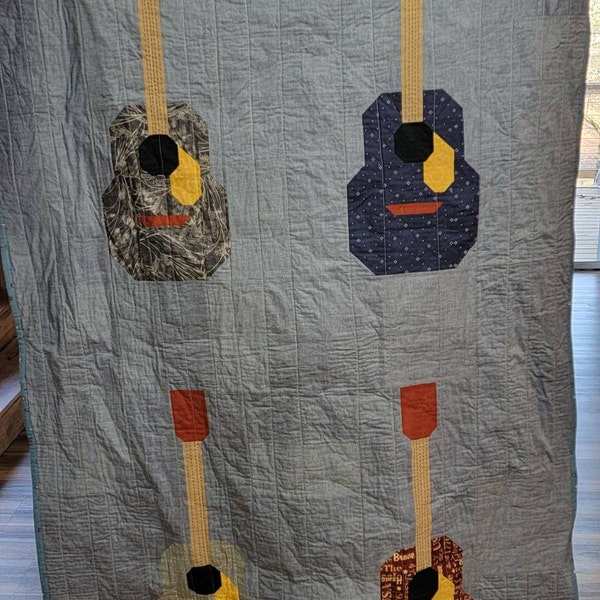 Acoustic Guitar Quilt Block PDF Pattern - Etsy