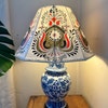 Large Floor Lamp Shade in Multi Colour Floral Pattern Handmade Leather ...