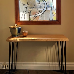 Live Edge Floating Desk Maple Computer Desk Metal Legs - Etsy