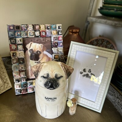 Personalized Dog Urn With Semi-spherical Cover, With Name or Without ...
