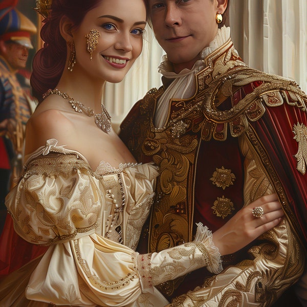 Custom Royal Family Portrait From Photo Custom Royal Family Queen and ...