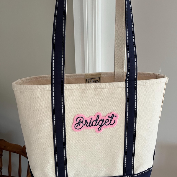 Custom Name Patch With Cursive Script Font | Handmade Chainstitch Embroidered Personalized Iron ...