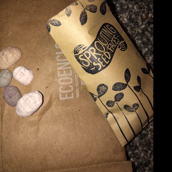 Unusual Gift - 5 Sprouting Seed Faces - Plantable Paper With Edible ...
