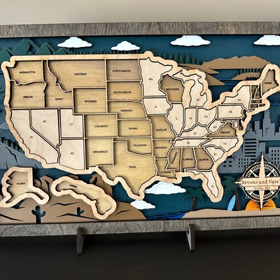 Personalized US Travel Map, US Travel Map, Travel Map Tracker, Family ...