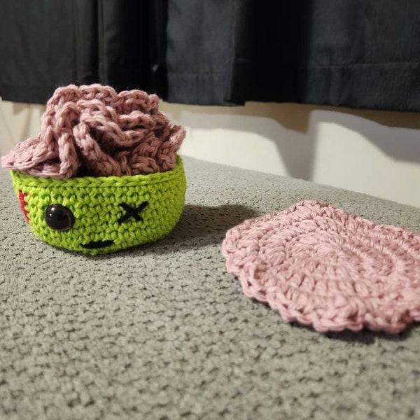 Zombie Brain Coasters Crochet Pattern, Halloween Crochet Pattern ...