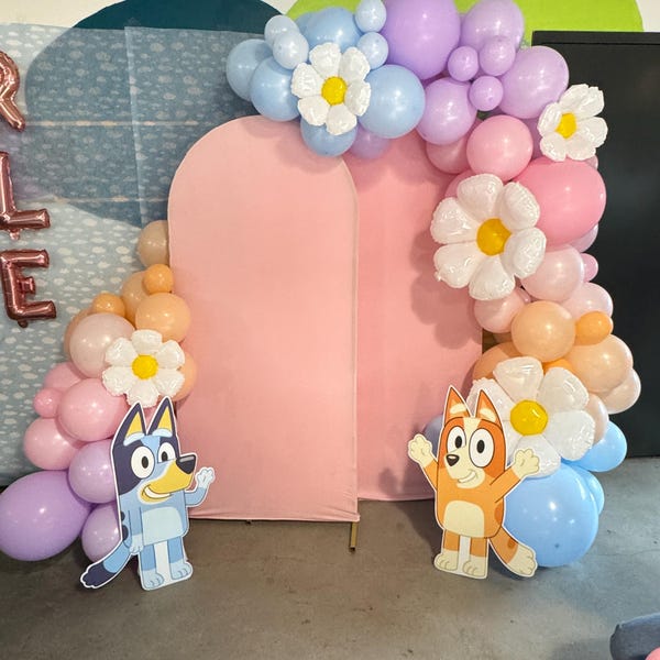 Rainbow Pastel Balloon Garland Featuring Bluey Balloon Birthday Balloon ...