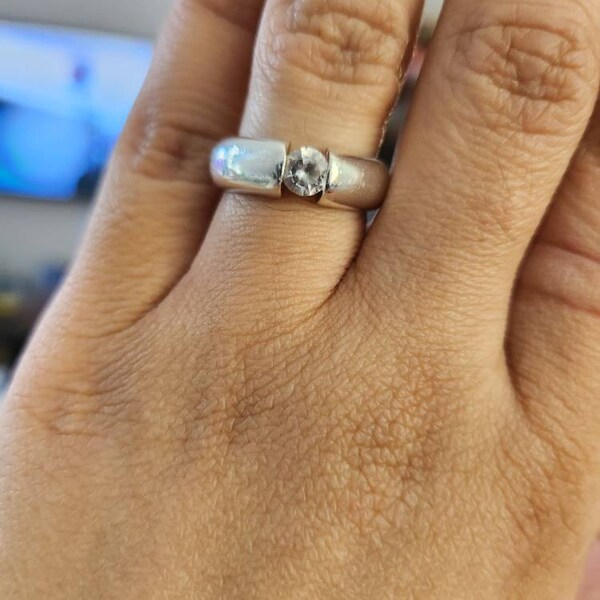 Danish Hans Henrik Nygaard 925 Silver Purple Rhinestone Stacking Ring ...