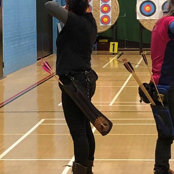 Real Leather Side Quiver With Phoenix Motif / Archer Equipment ...