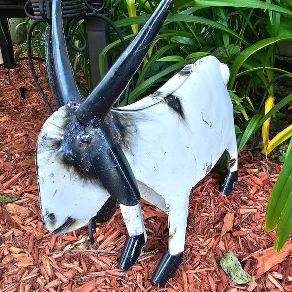 Recycled Metal Goat--farmhouse-cottage-decor-farm Goat-garden-patio ...