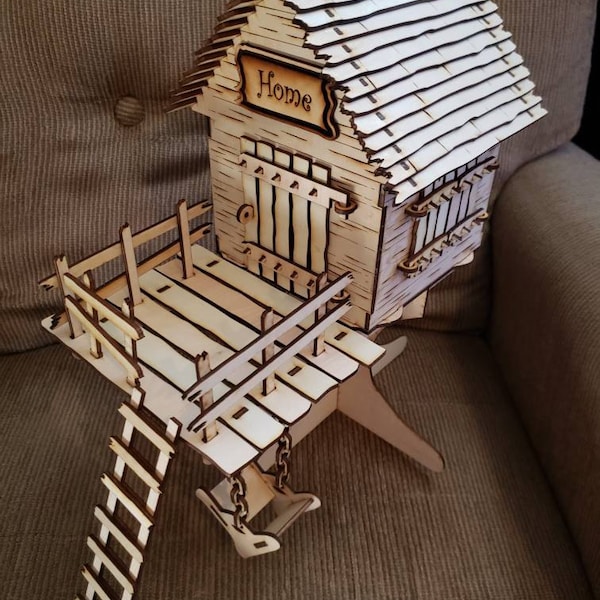 Tree House Laser Cut Wooden House Digital Download Cdr,dxf,ai,pdf,svg ...
