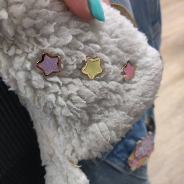 Star Enamel Pins Mini Pins Filler Pins Cute Enamel Pin Glitter Enamel ...